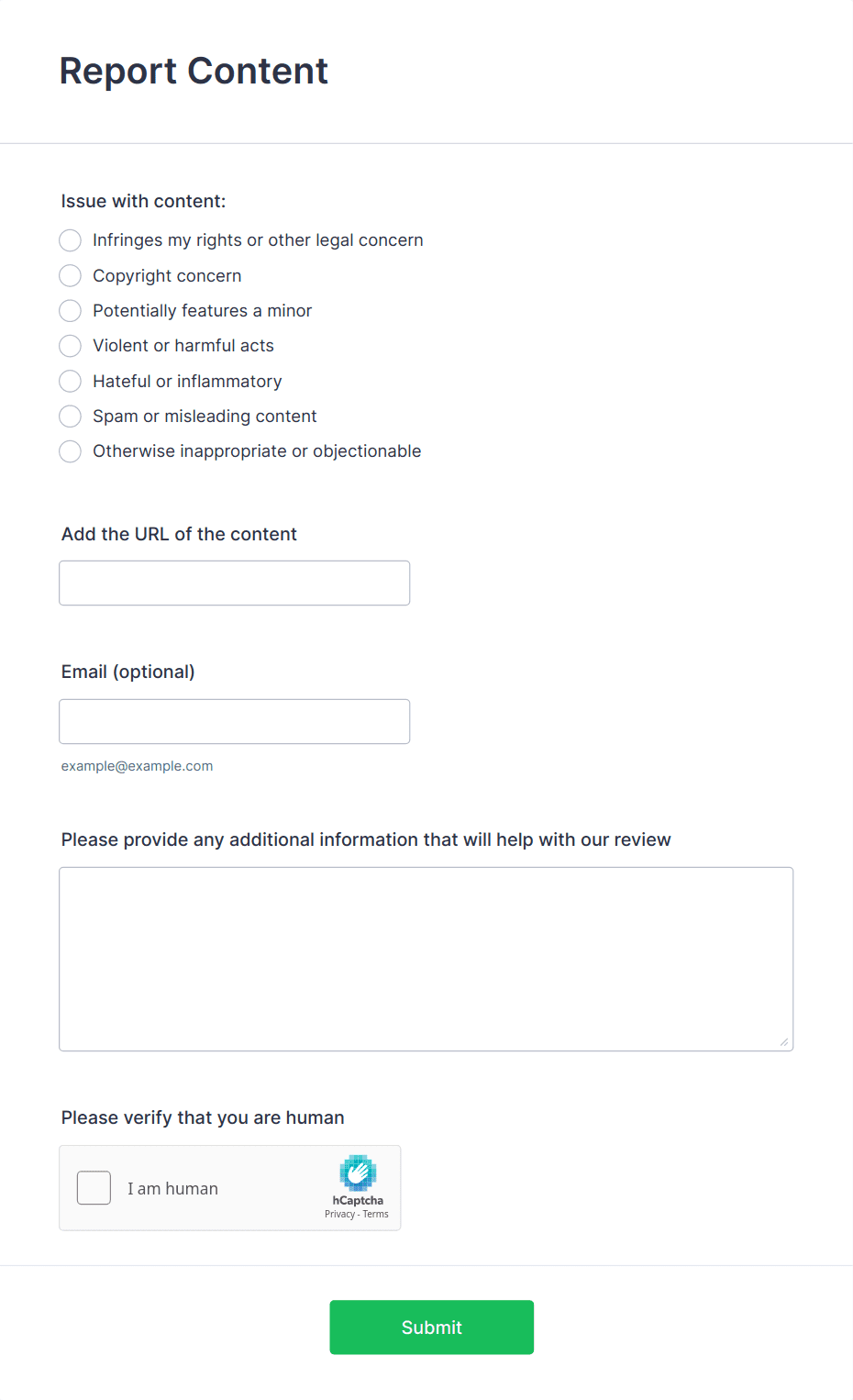 Content Report Form Template | Jotform