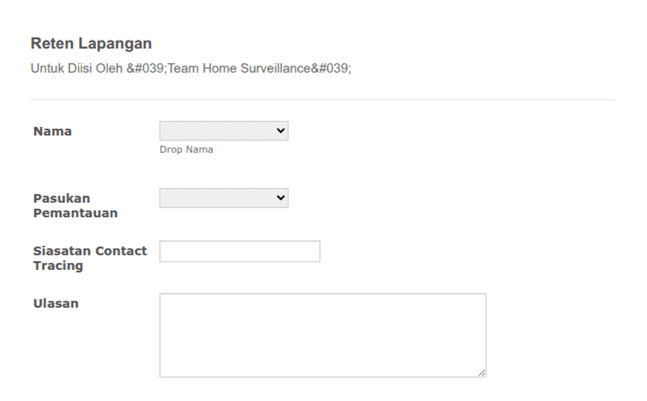 Coronavirus Monitoring Form in Malay Form Template | Jotform