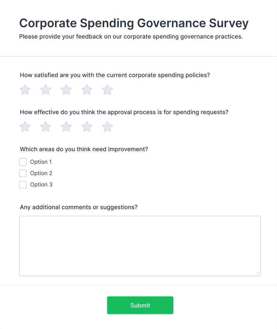 Corporate Spending Governance Survey Form Template | Jotform