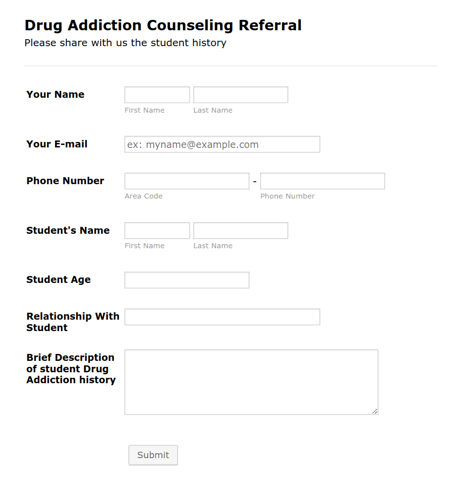 Counseling Referral Form Template | Jotform