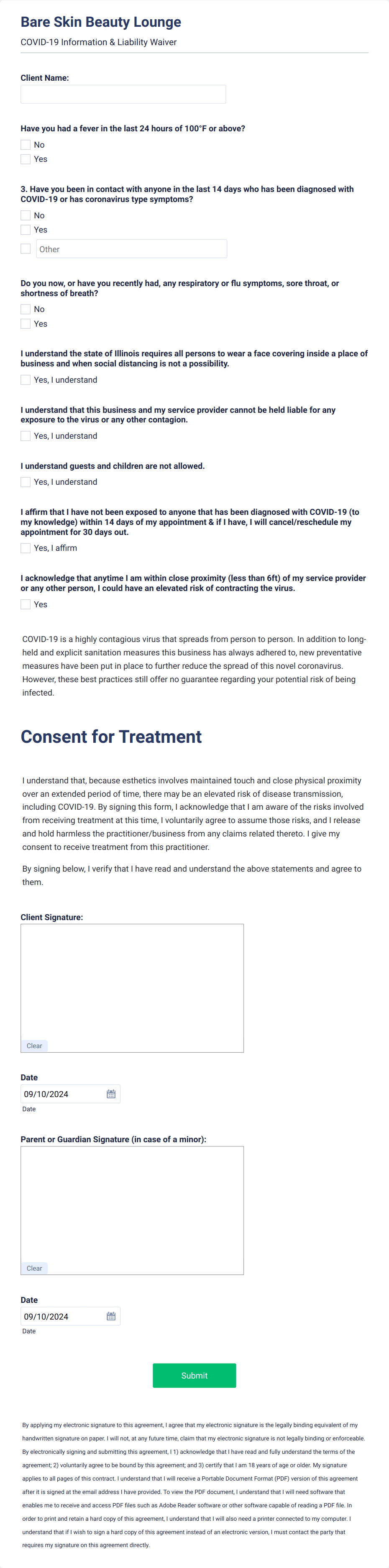 COVID-19 Form Template | Jotform