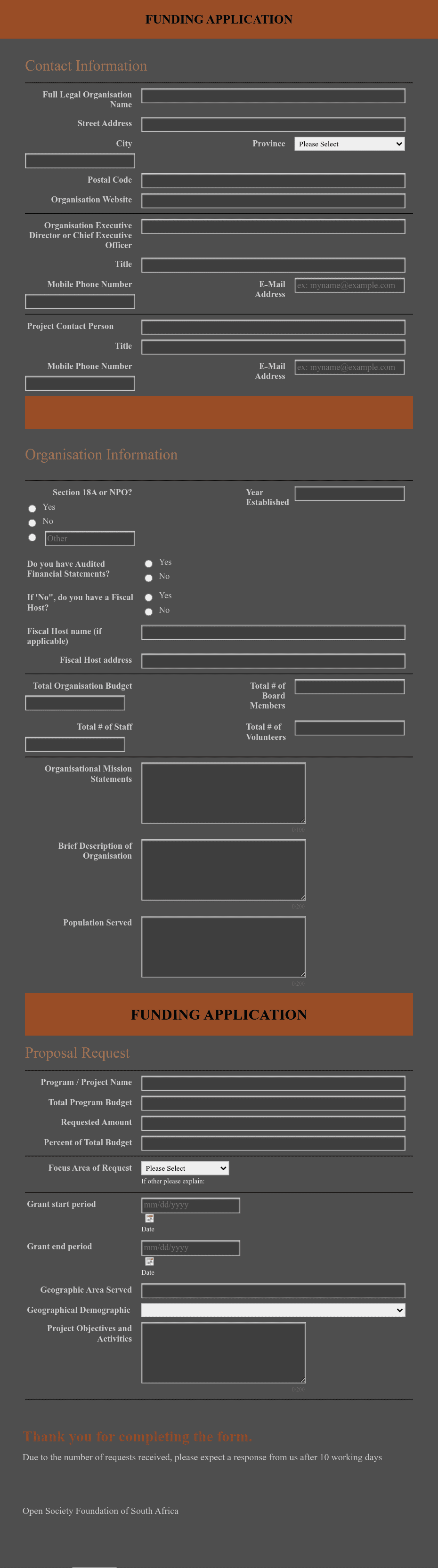 COVID-19 Rapid Response Funding Application Form Template | Jotform