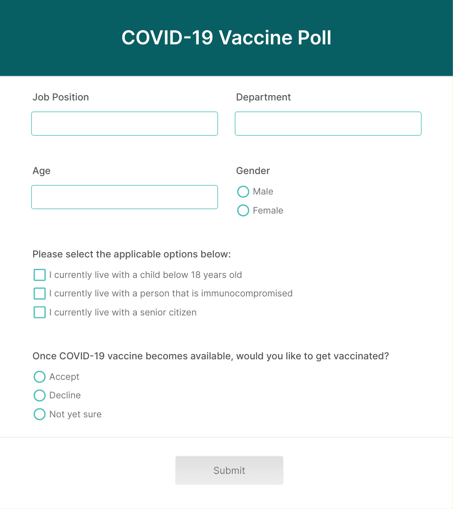 COVID-19 Vaccine Poll Form Template | Jotform