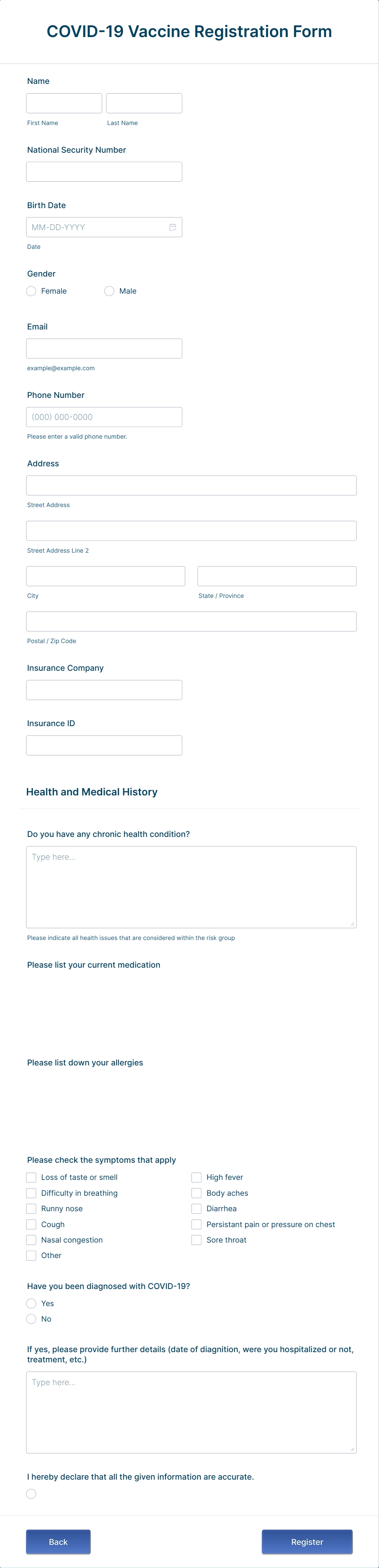COVID-19 Vaccine Registration Form Template | Jotform
