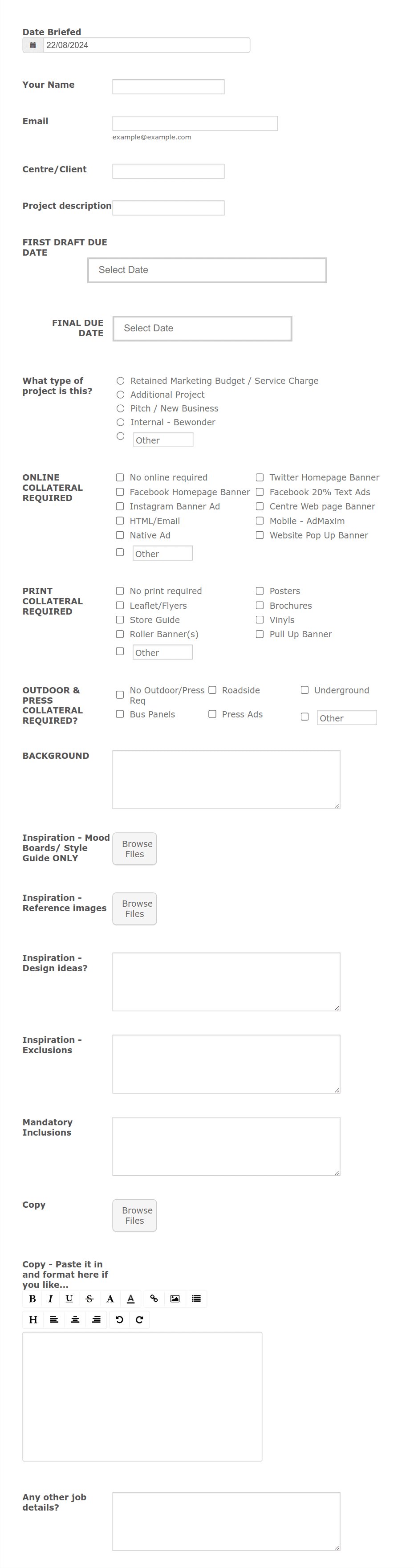 Creative Brief Form Template | Jotform