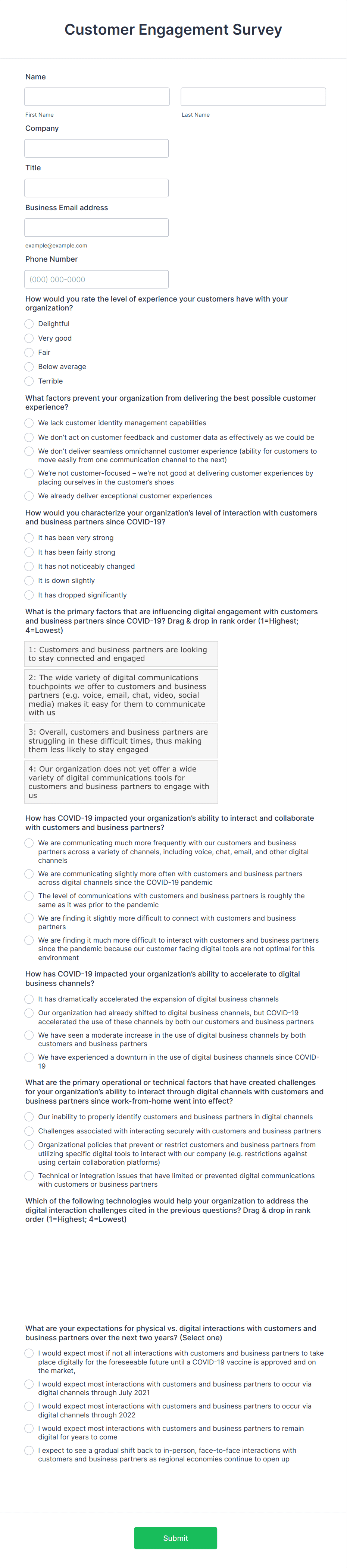 Customer Engagement Survey Form Template | Jotform