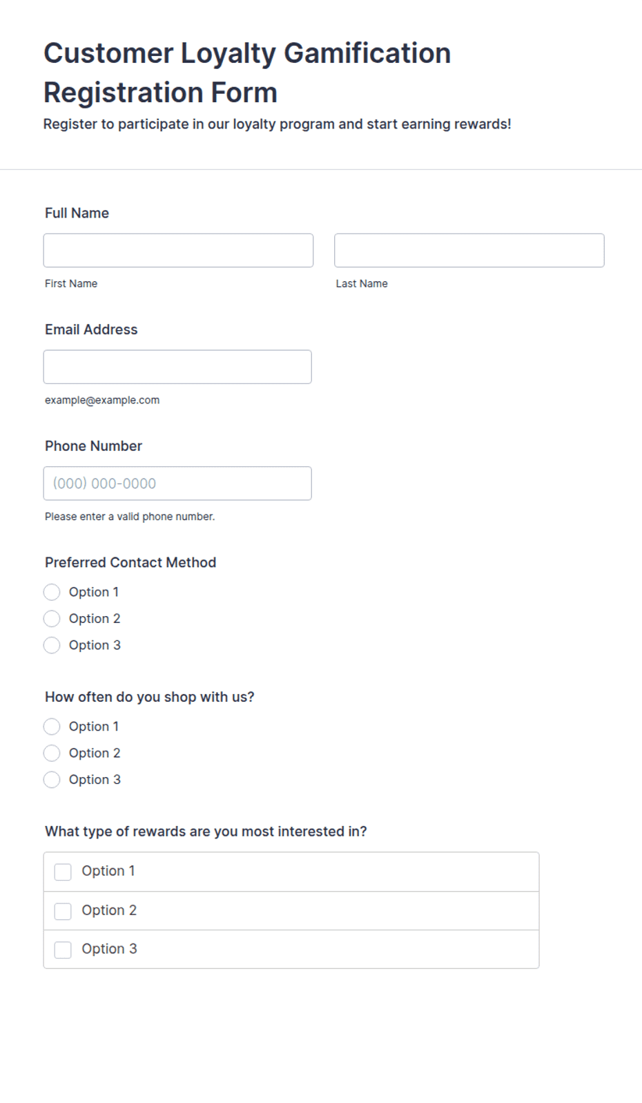 Customer Loyalty Gamification Registration Form Template | Jotform