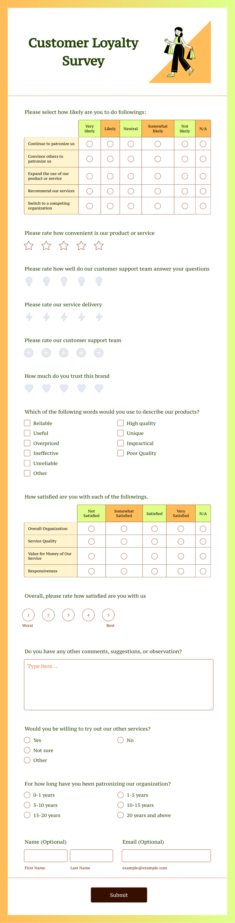 Customer Loyalty Survey Form Template | Jotform