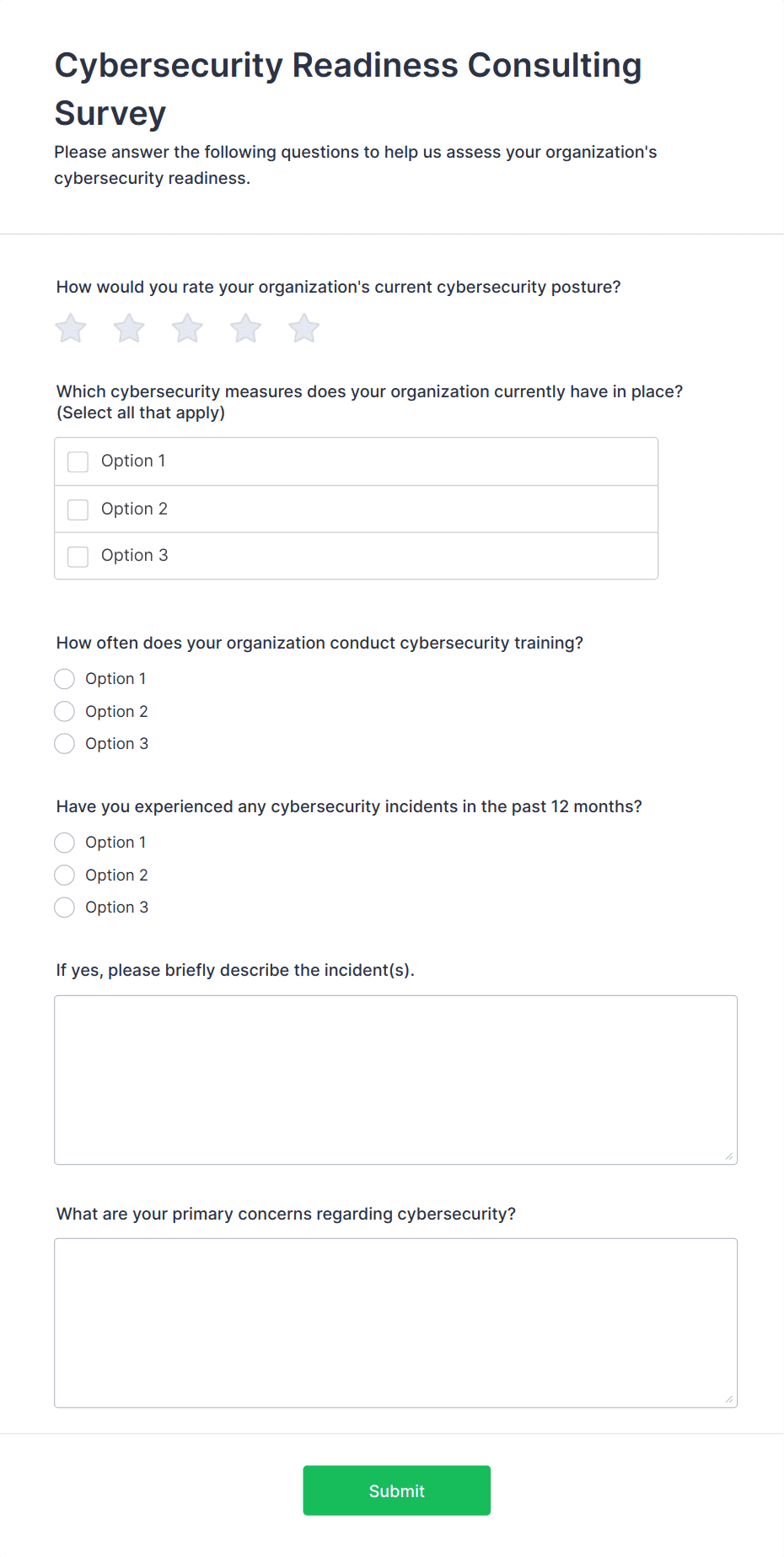 Cybersecurity Readiness Consulting Survey Form Template | Jotform