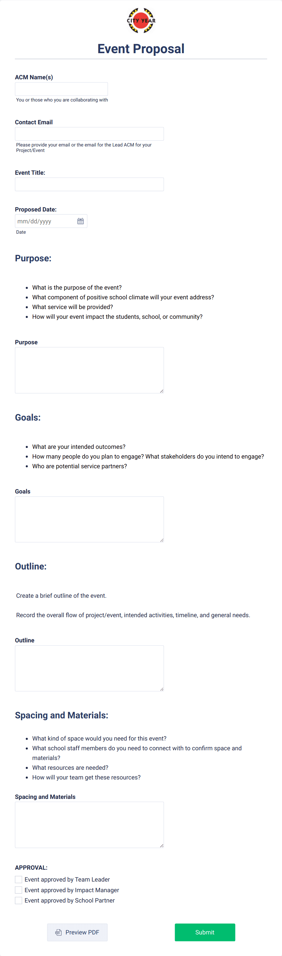 CYO Event Proposal Form Template | Jotform