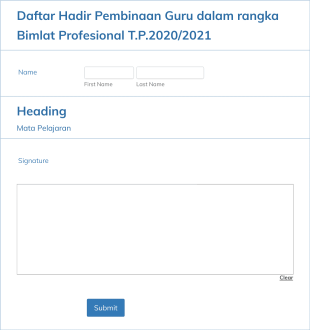 Daftar hadir Template Formulir | Jotform