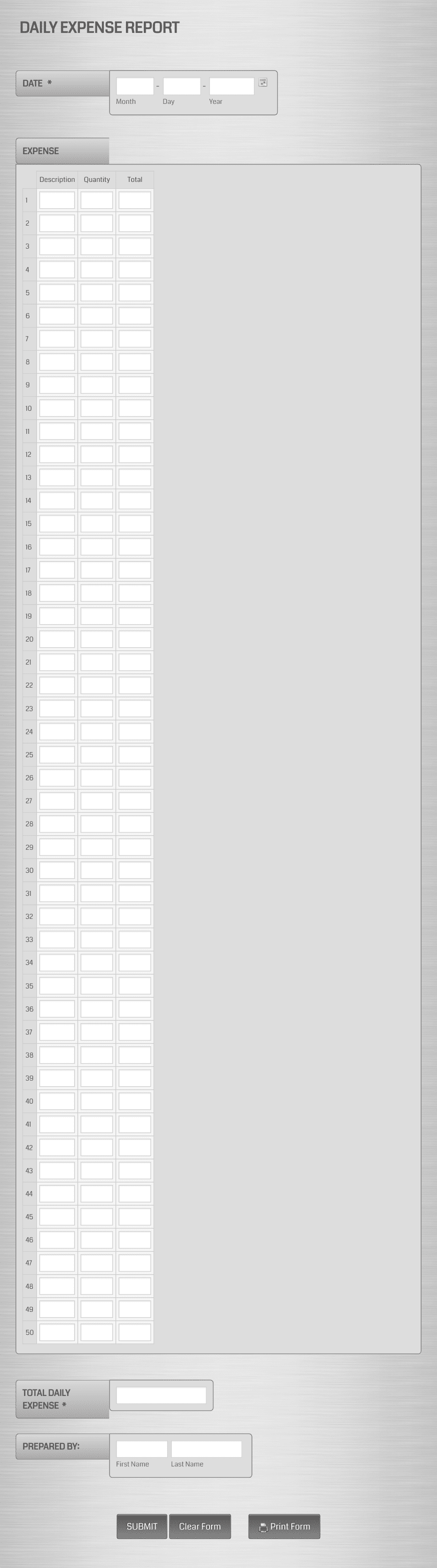 Daily Expense Report Form Template | Jotform