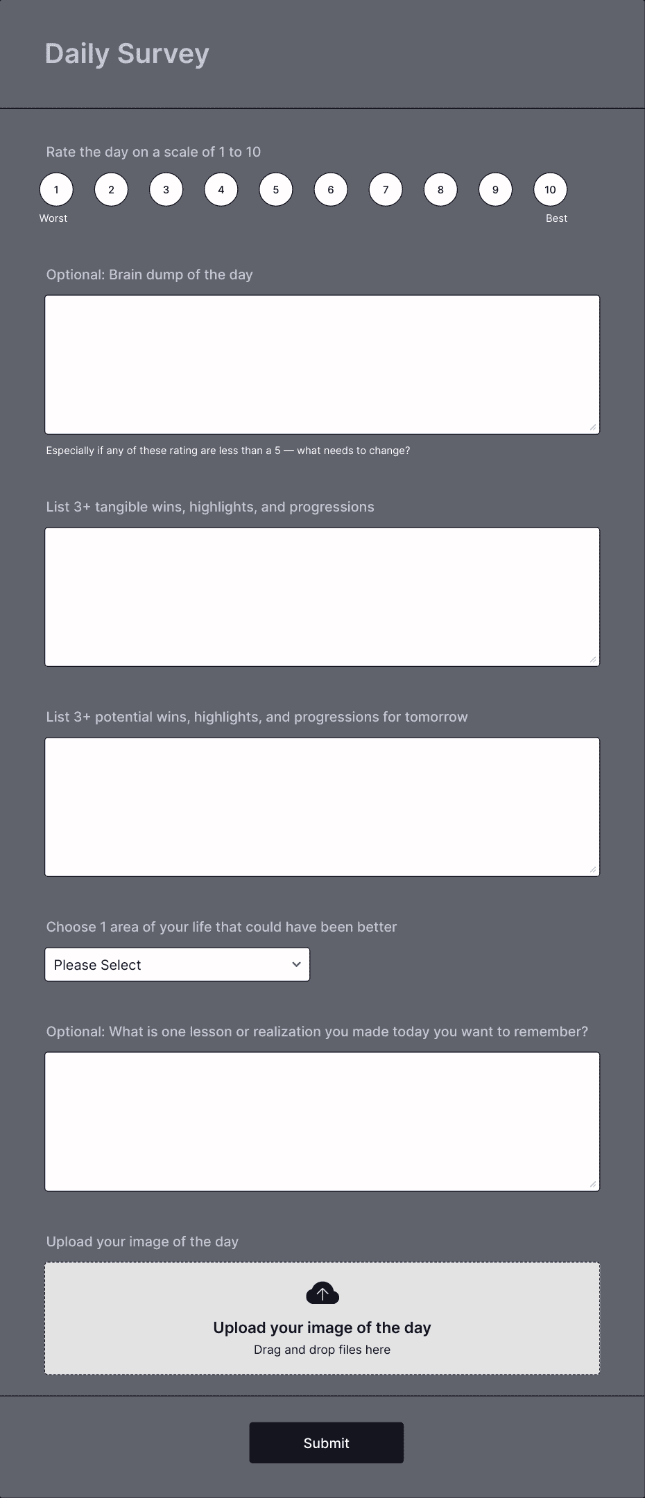 Daily Survey Form Template | Jotform