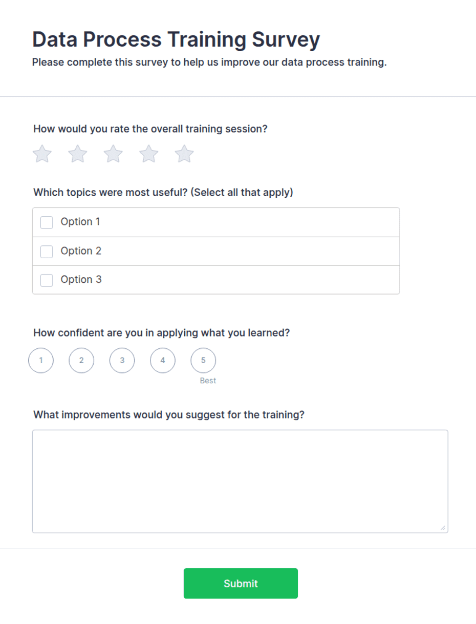 Data Process Training Survey Form Template | Jotform