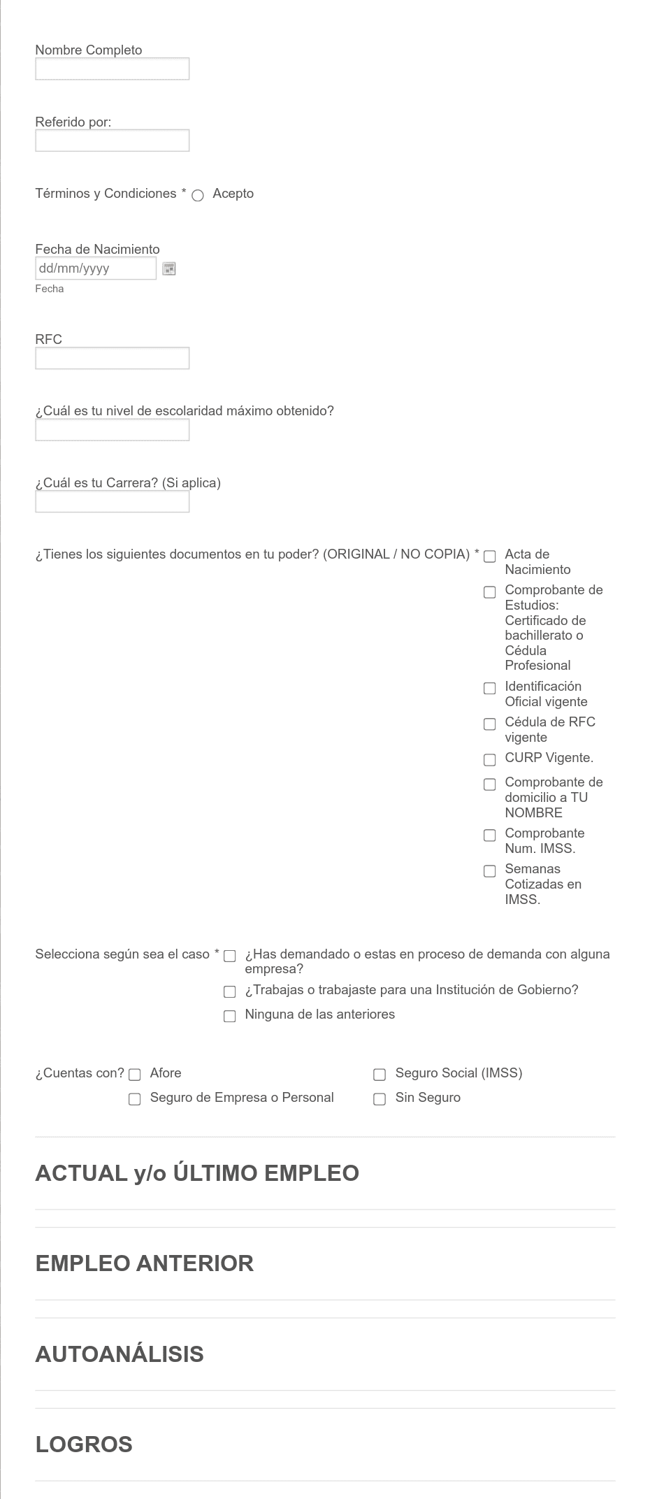 Datos Generales Plantilla de formulario | Jotform