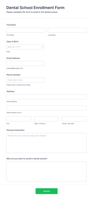 School Enrollment Form Template | Jotform