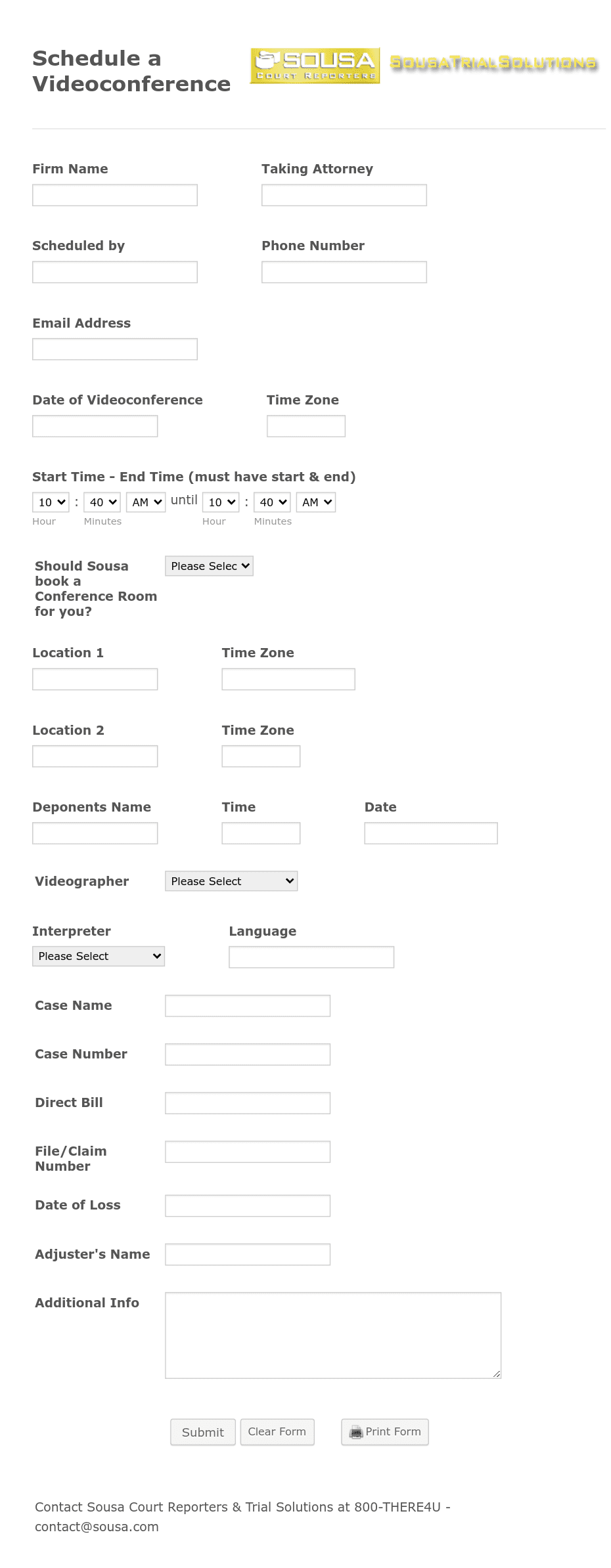 Schedule a Deposition Form Template | Jotform