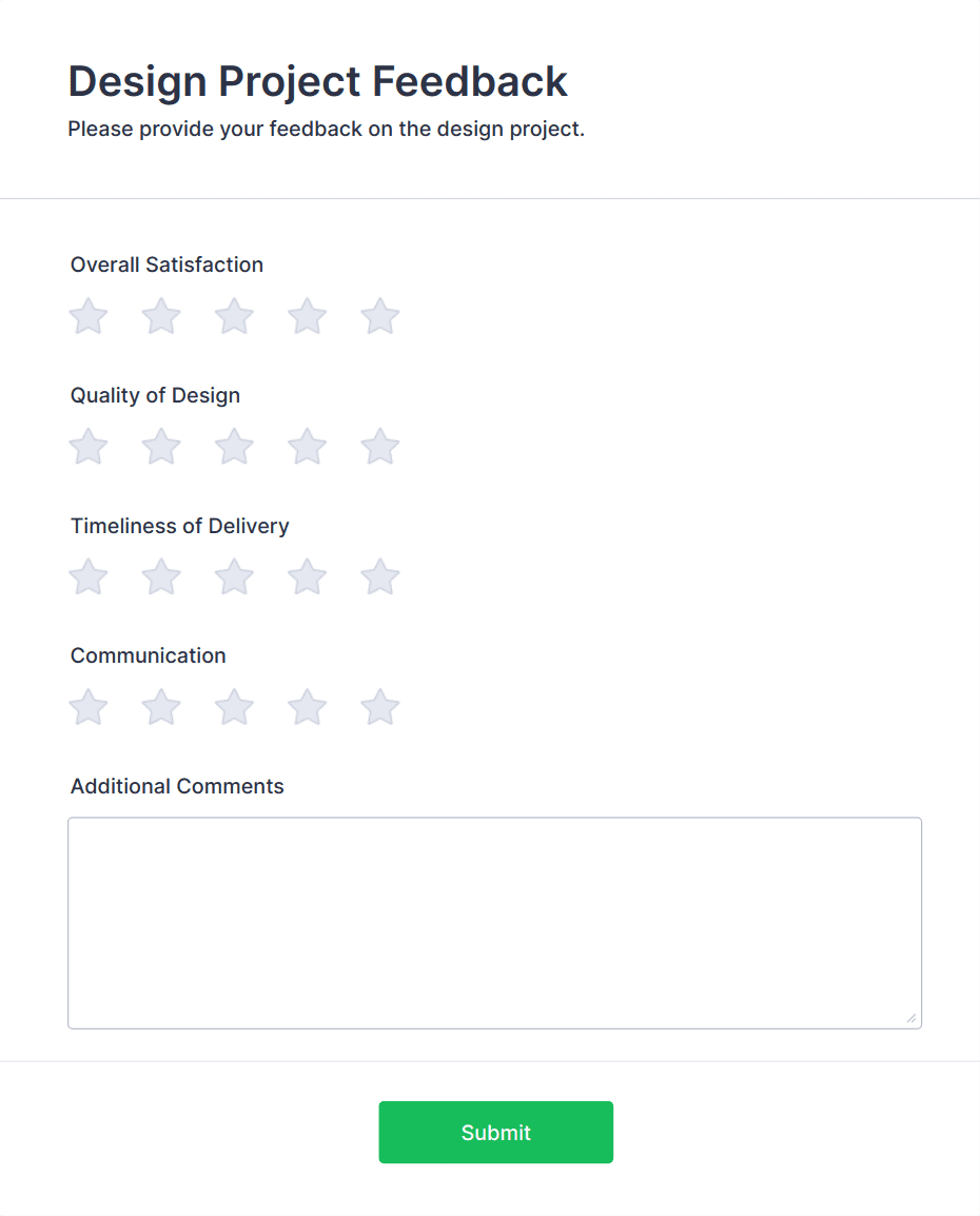 Design Project Feedback Form Template | Jotform