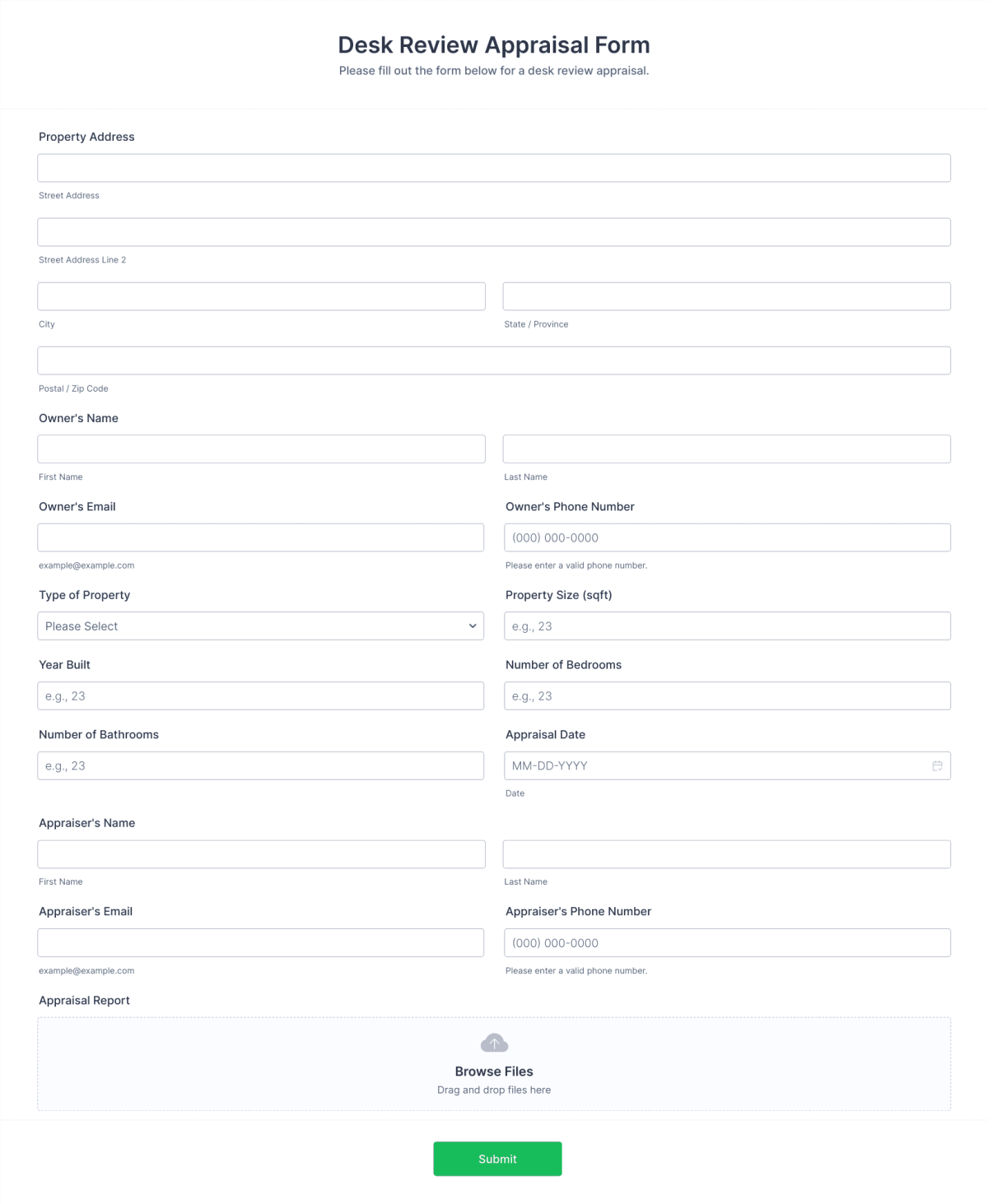 Desk Review Appraisal Form Template | Jotform