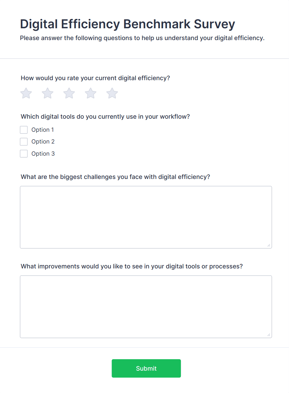 Digital Efficiency Benchmark Survey Form Template | Jotform