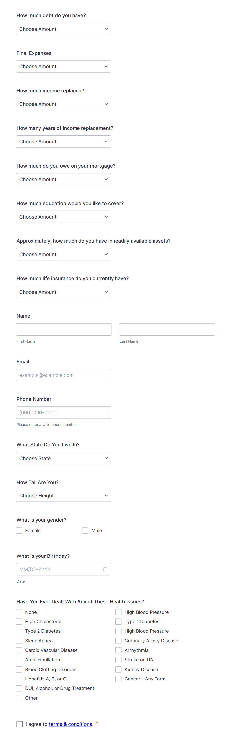 DIME Life Form Template | Jotform