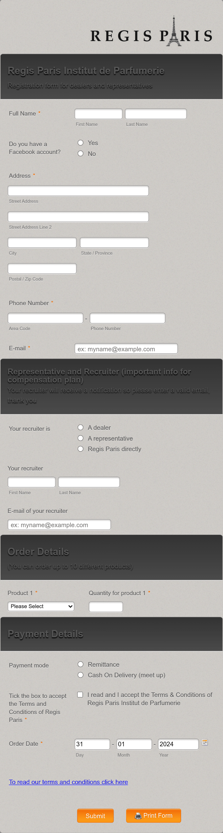 Distributor Registration Form Template | Jotform