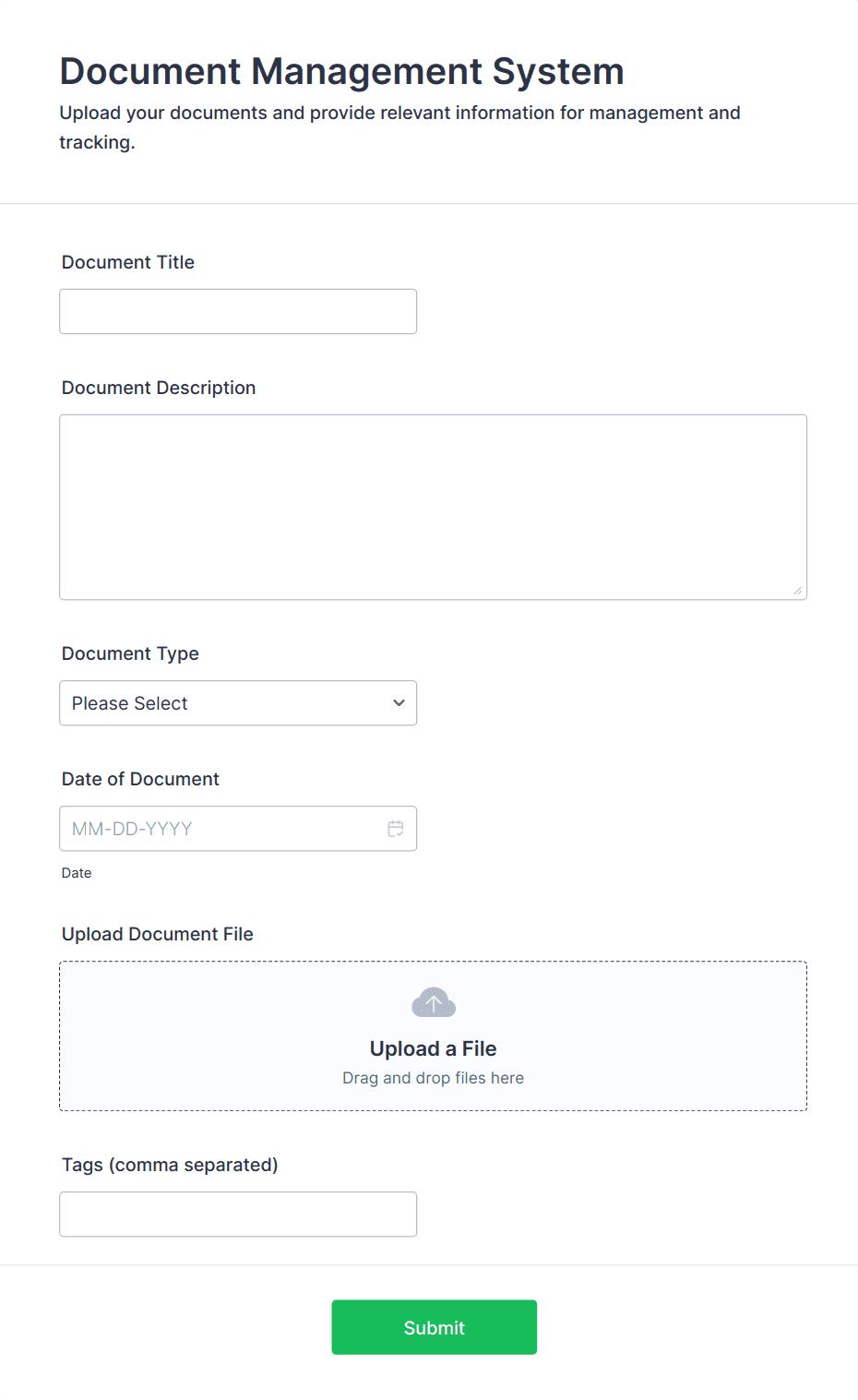 Document Management System Form Template | Jotform