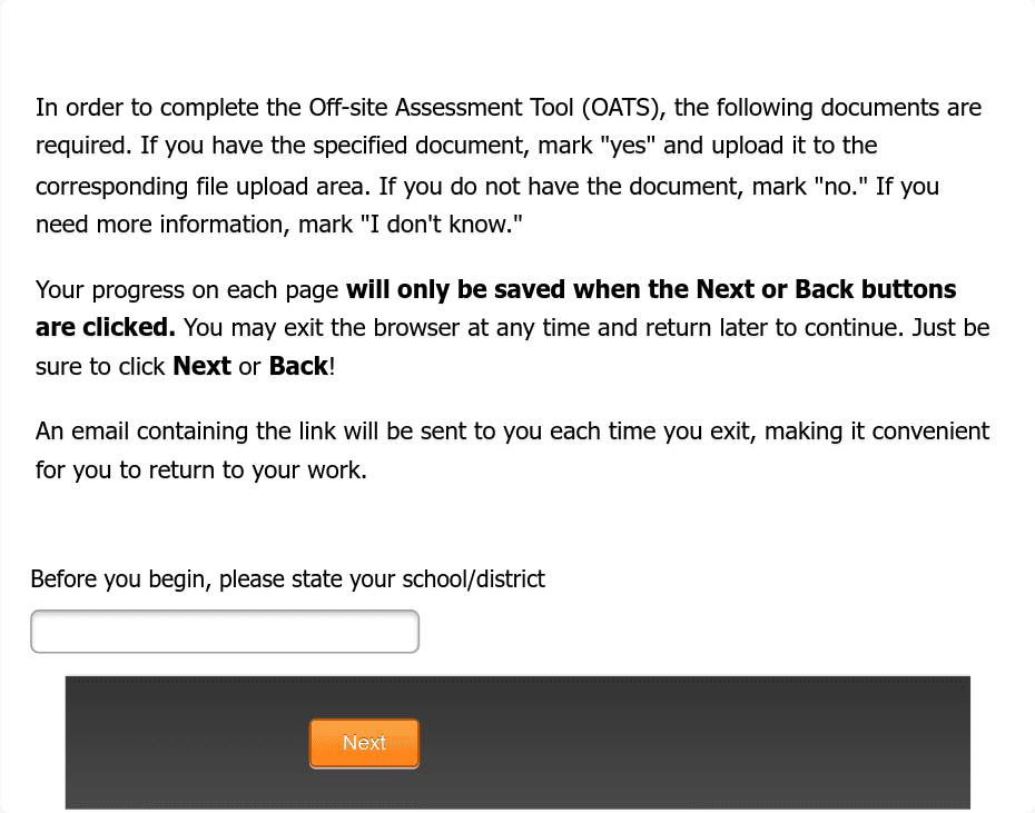 Documents Required for OATS Form Template | Jotform