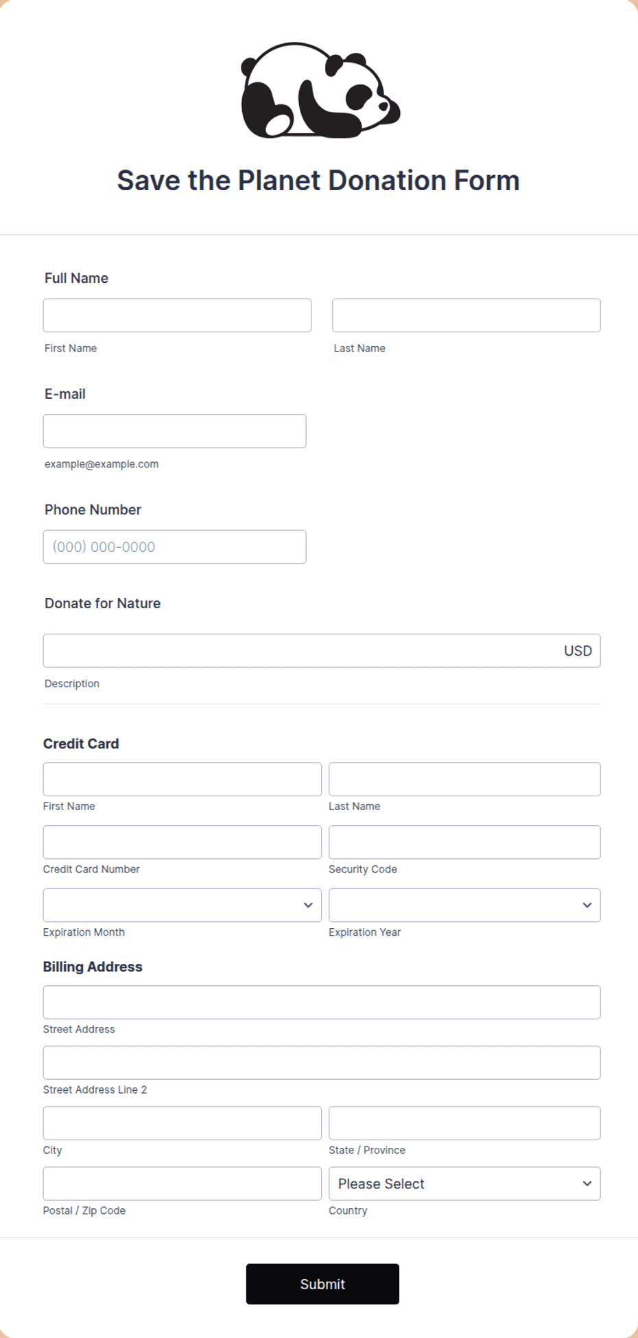 Donate for Nature Form Template | Jotform