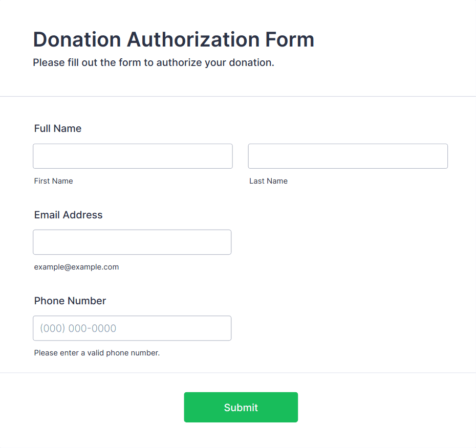 Donation Authorization Form Template | Jotform
