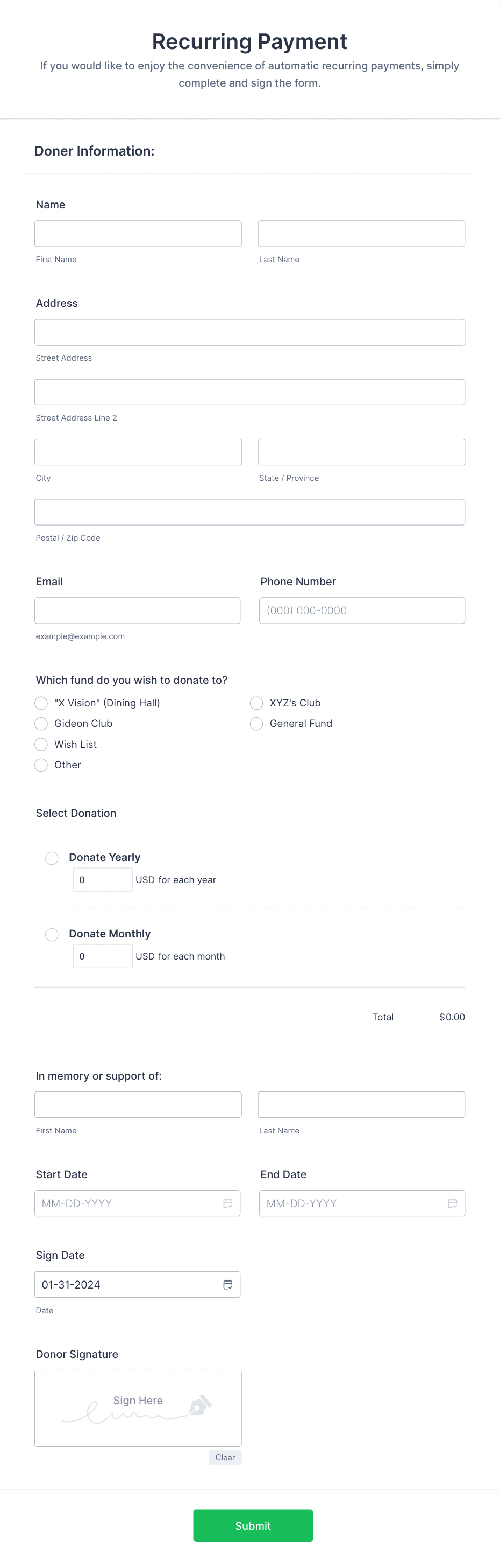 Donation Form Template | Jotform