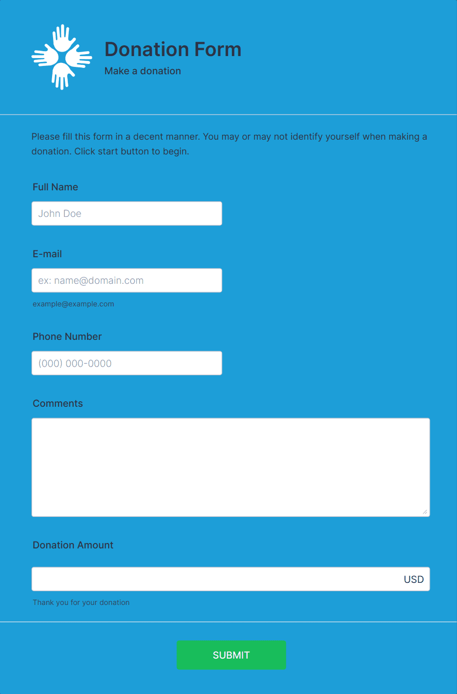 Donation Payment Form Template | Jotform