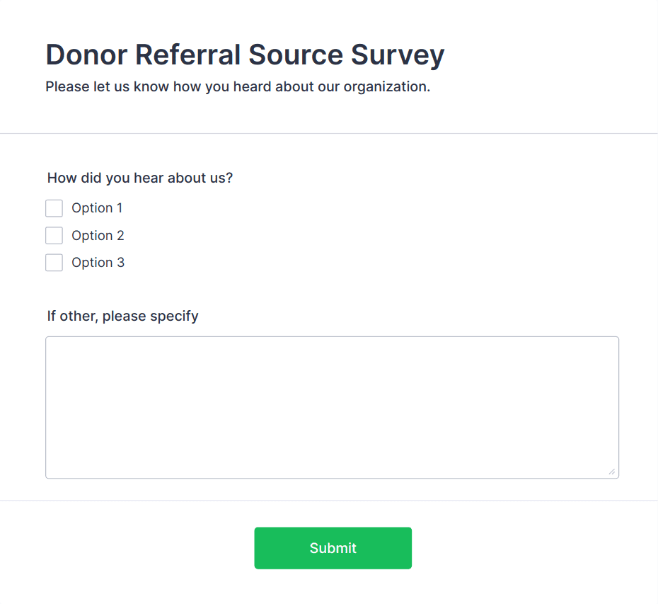 Donor Referral Source Survey Form Template | Jotform