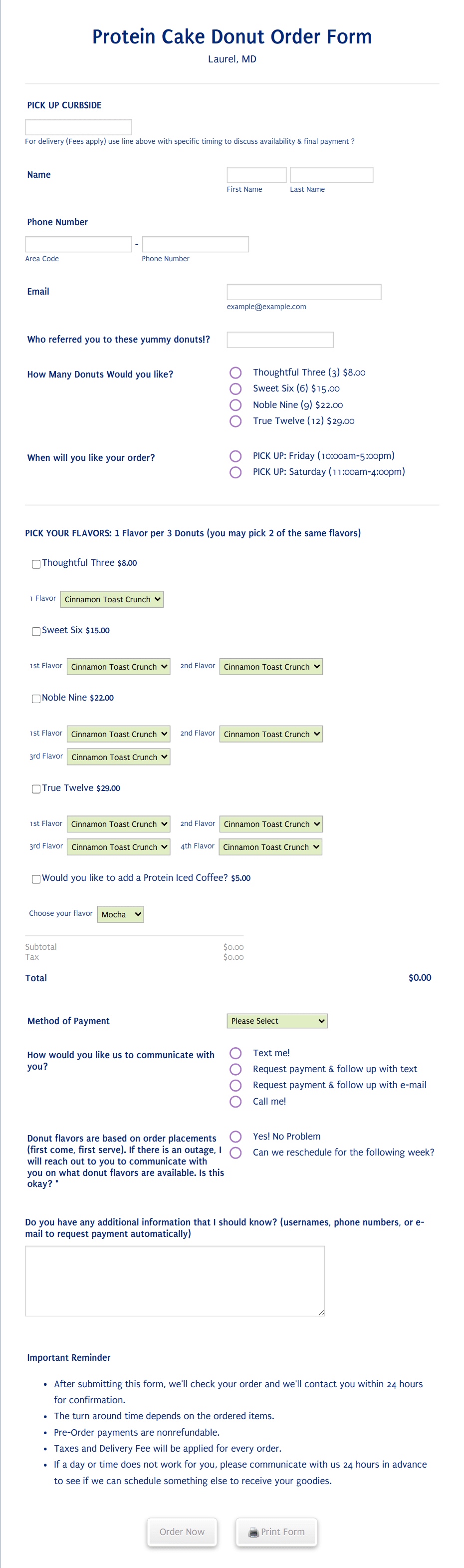 Donut Order Form Form Template | Jotform