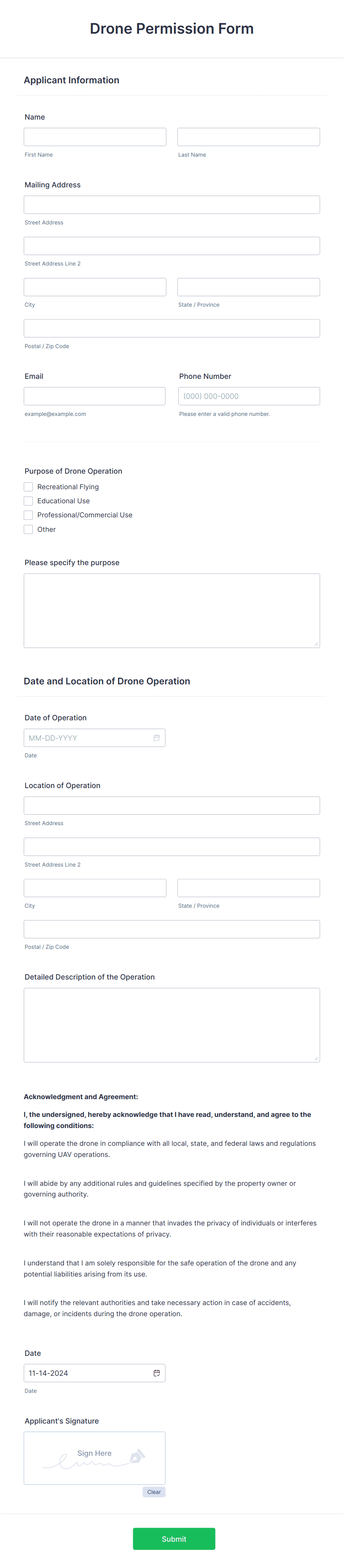 Drone Permission Form Template | Jotform