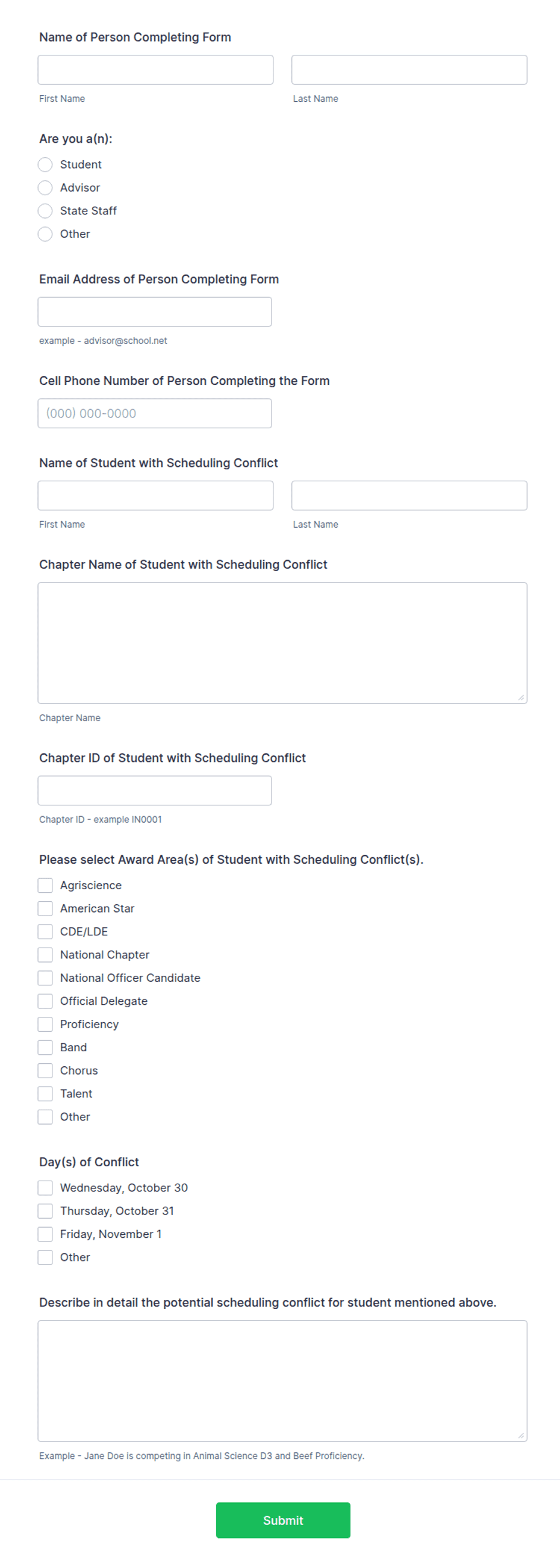 Dual Participation at National FFA Convention & Expo Form Template ...