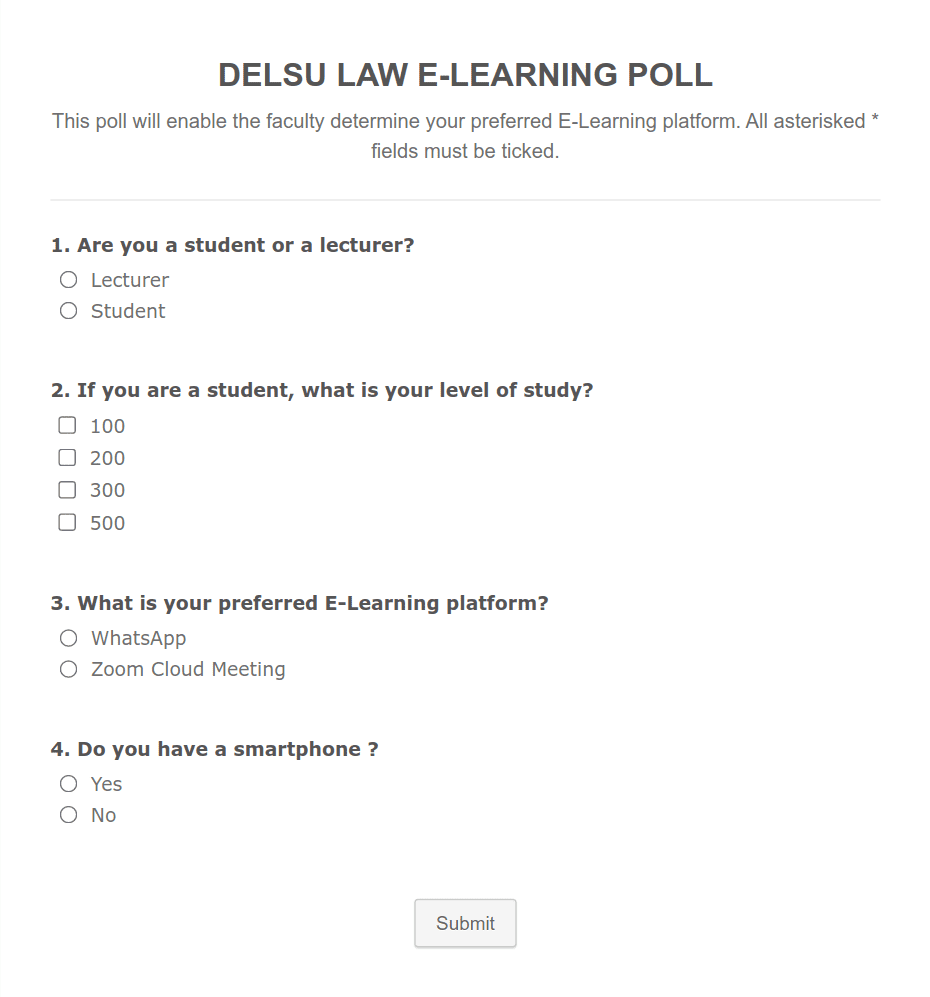 E-learning Poll Form Template | Jotform