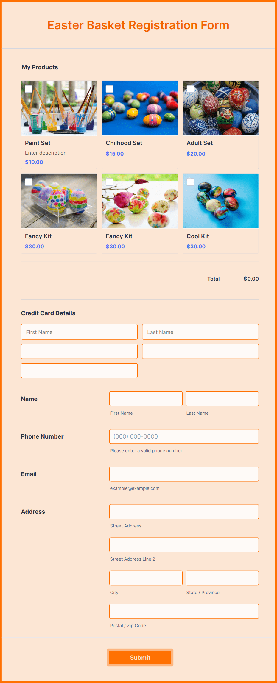 Easter Basket Registration Form Template | Jotform