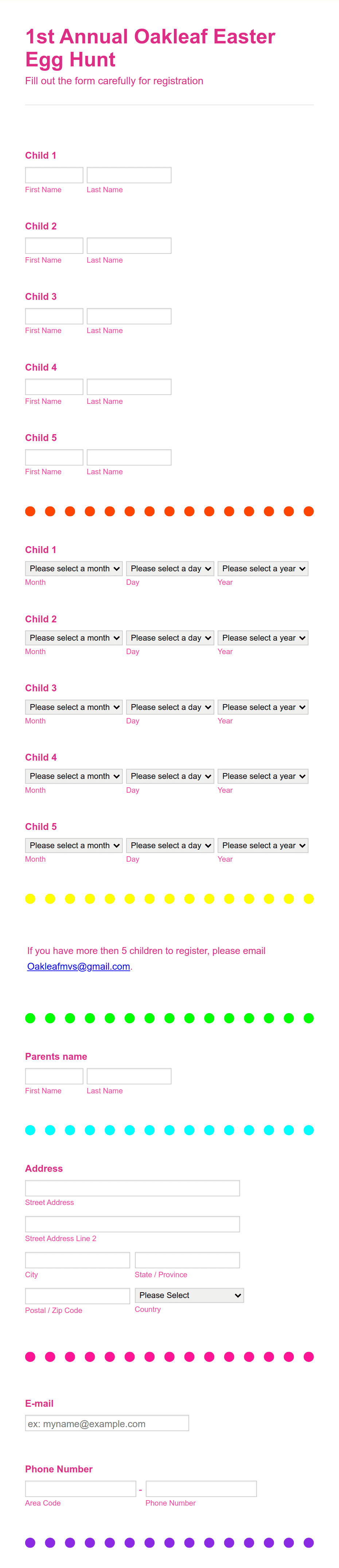 Easter Egg Hunt Registration Form Template | Jotform