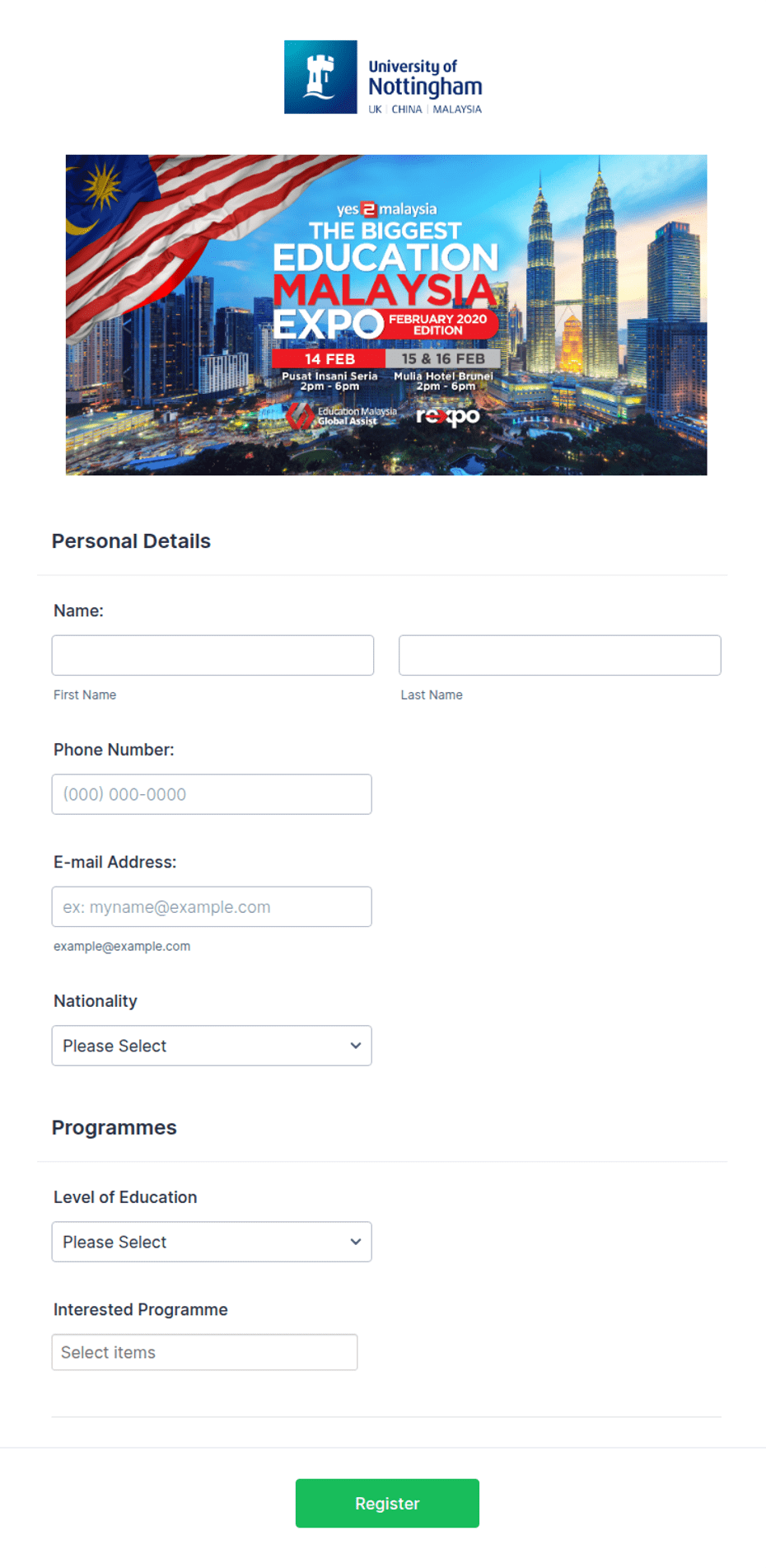 Education Expo Registration Form Template | Jotform