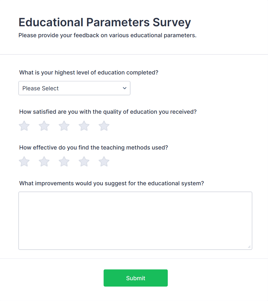 Educational Parameters Survey Form Template | Jotform