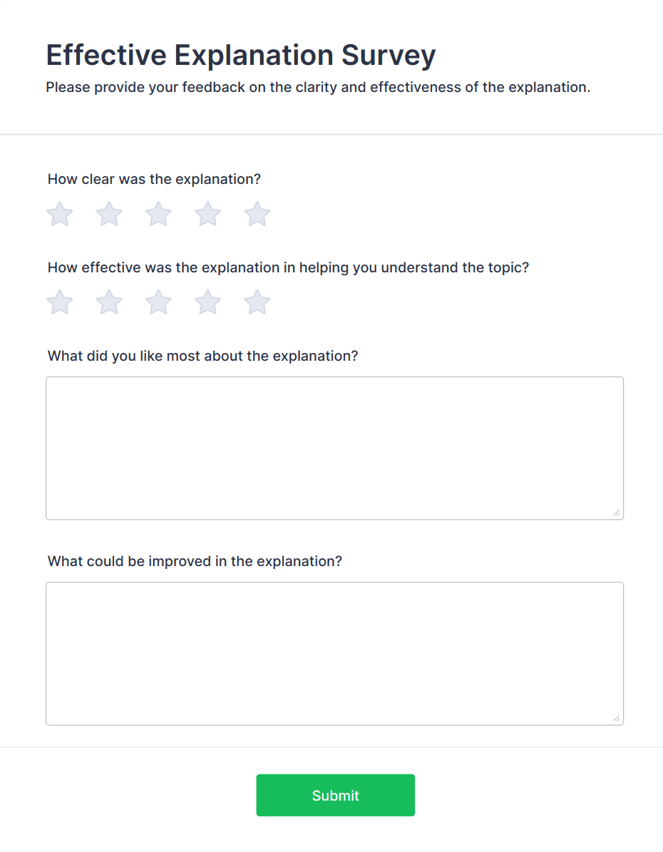 Effective Explanation Survey Form Template | Jotform