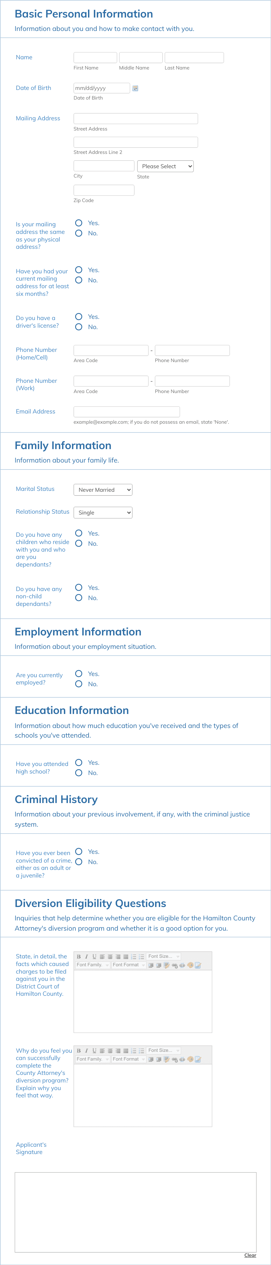 KS Electronic Diversion Application Form Template | Jotform