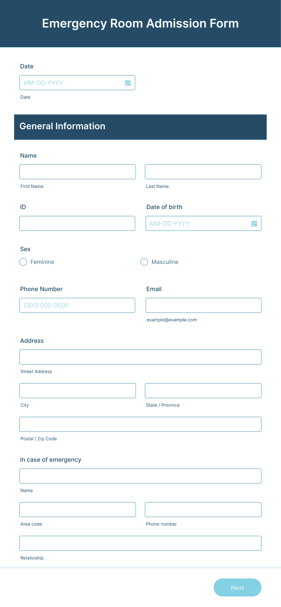 Emergency Room Admission Form Template | Jotform