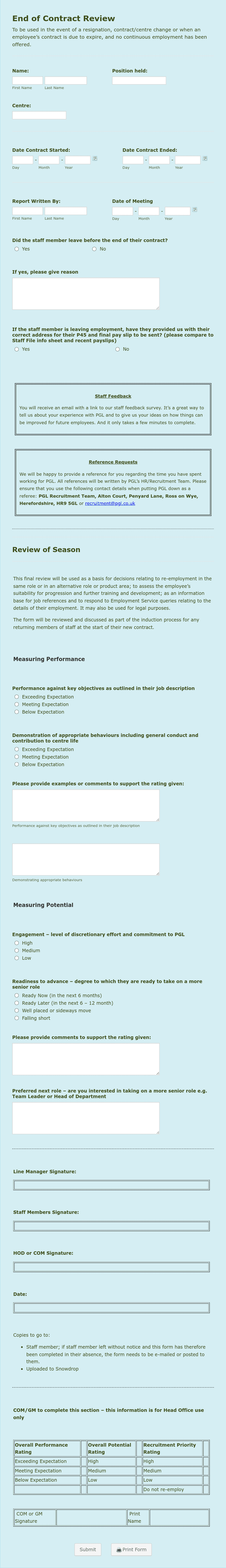 Employee Contract Review Form Template | Jotform