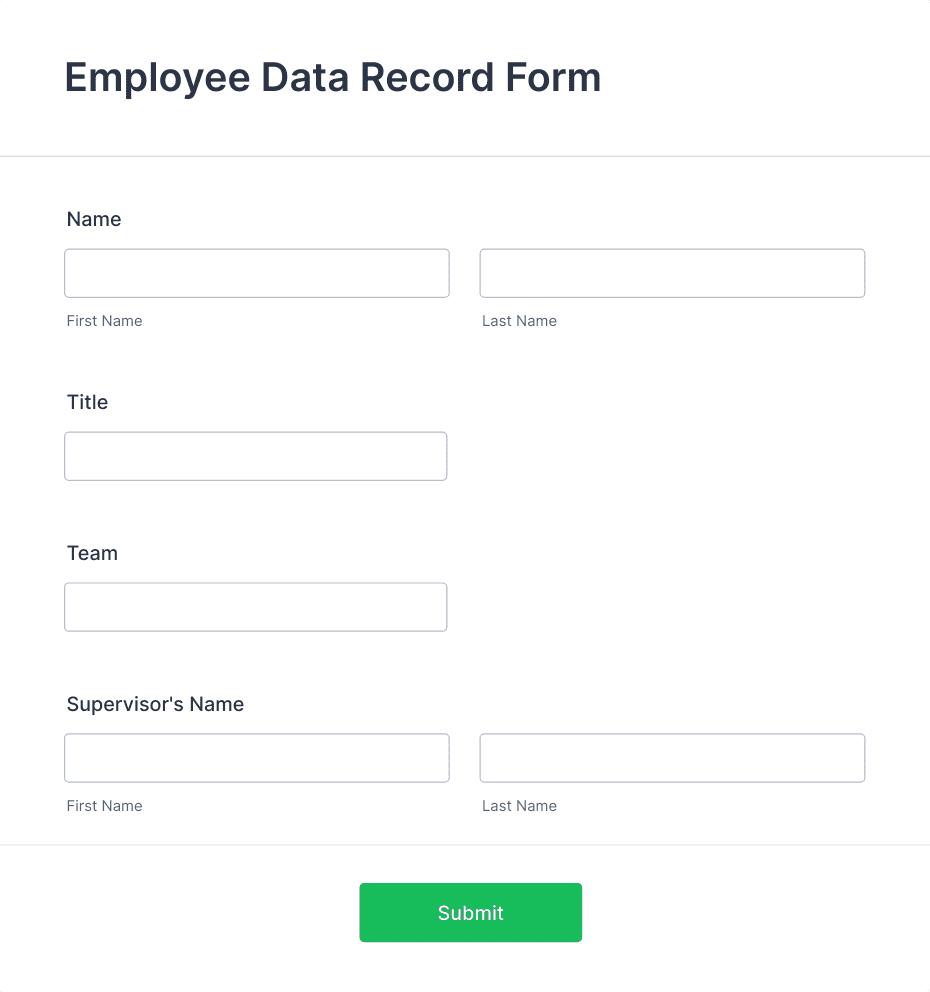 Employee Data Record Form Template | Jotform
