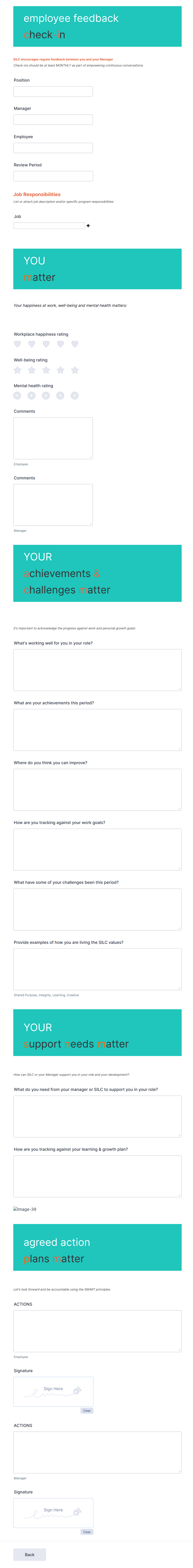 Employee Feedback Check In Form Template | Jotform