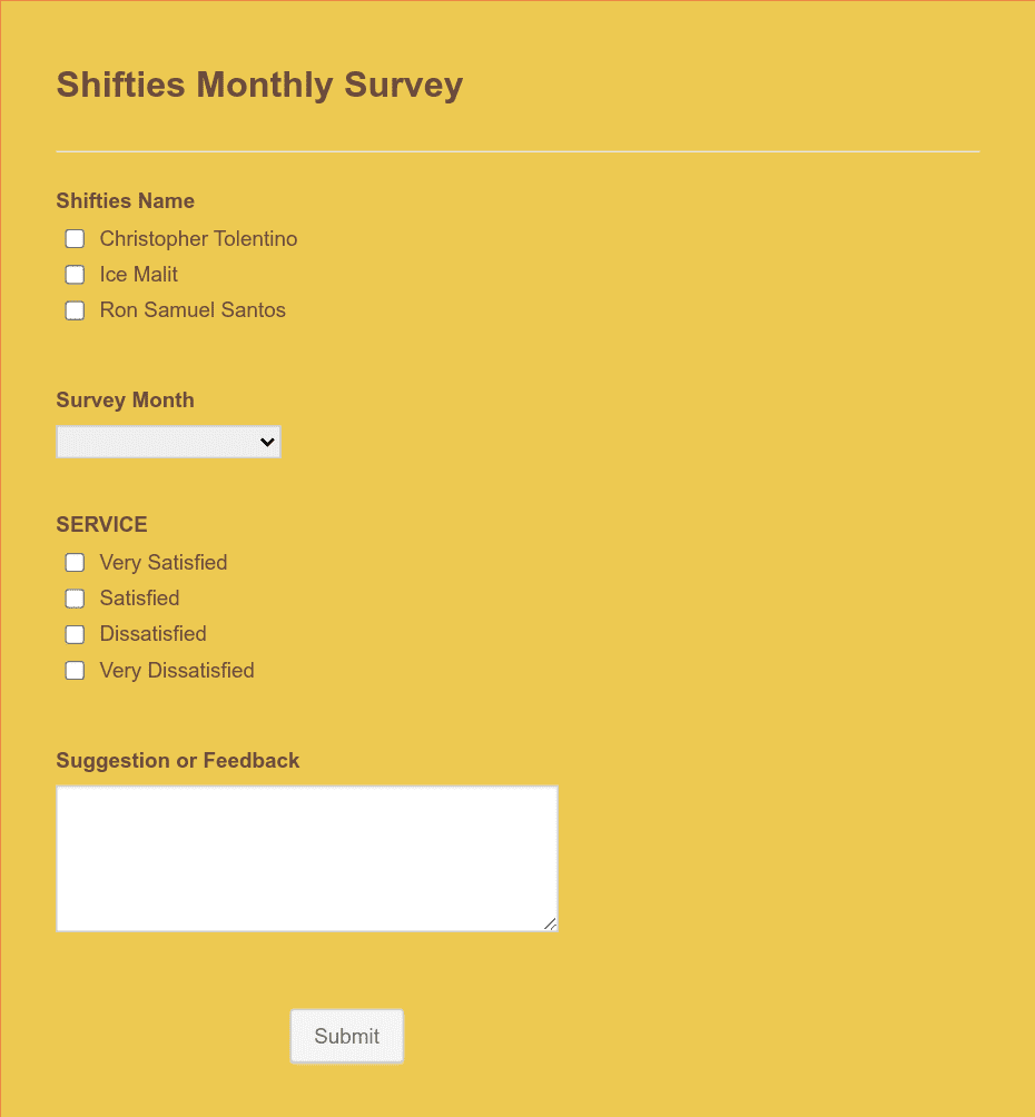 Employee Monthly Feedback Form Template | Jotform