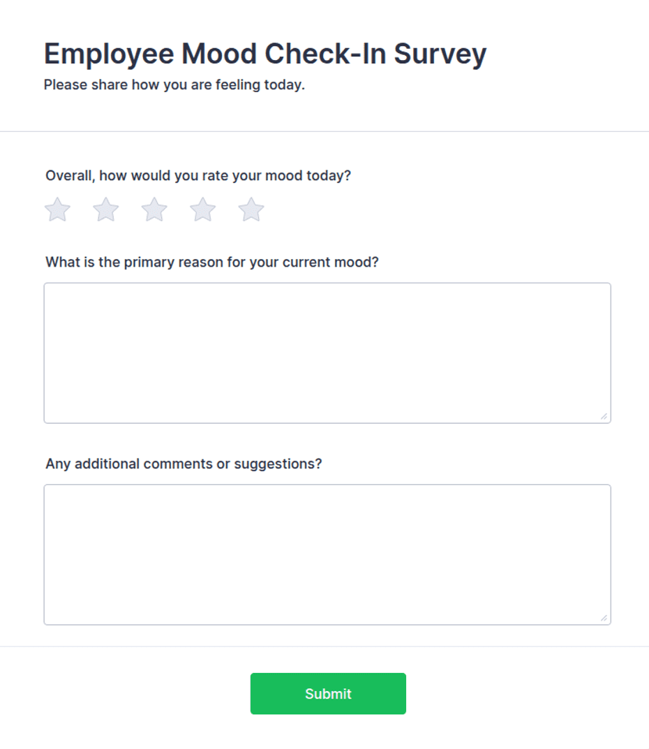 Employee Mood Check-In Survey Form Template | Jotform
