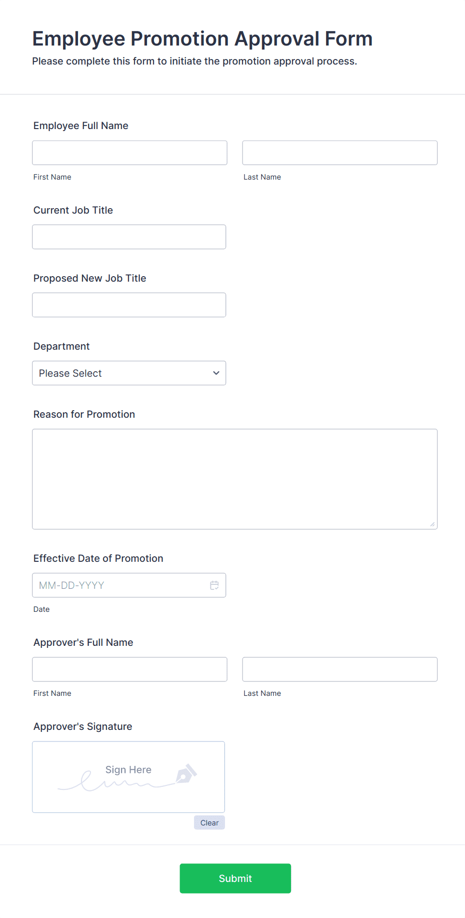 Employee Promotion Approval Form Template | Jotform